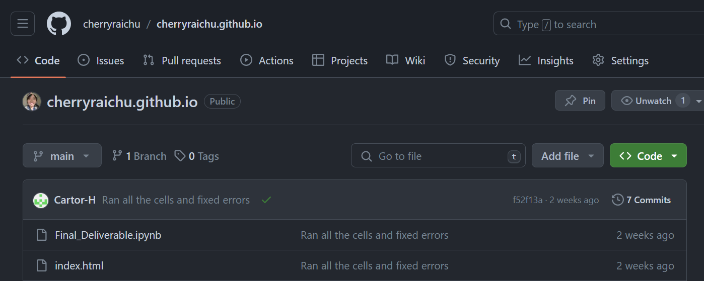 Publishing your Project with Github Pages